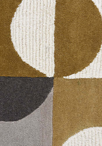 Luxury Crusader Rug - Ochre & Gray Wool Design
