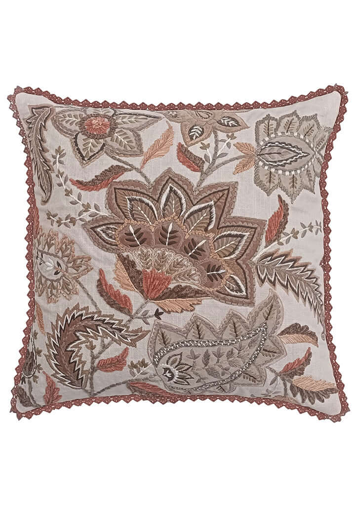 Melba Rust Cushion: Indian Heritage Decor